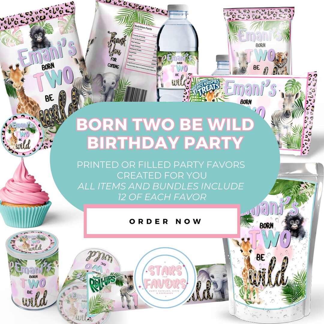 Born to Be Wild Birthday Party Custom Party Favor Custom Party Bundle ...