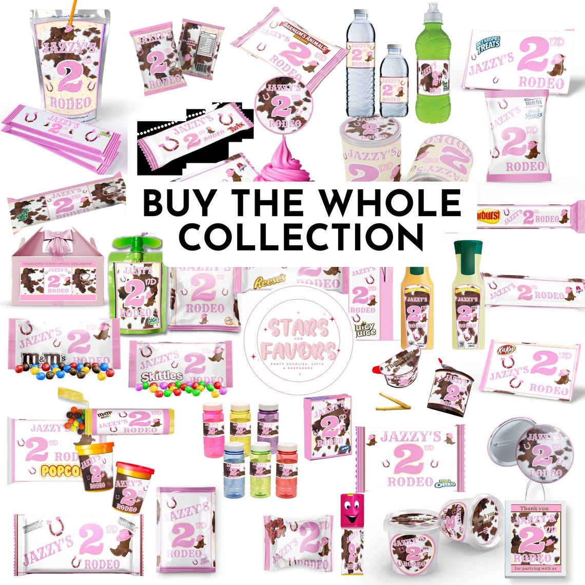 Pink Rodeo Birthday Party Kitkat Candy Bar CANVA Templates Printable ...