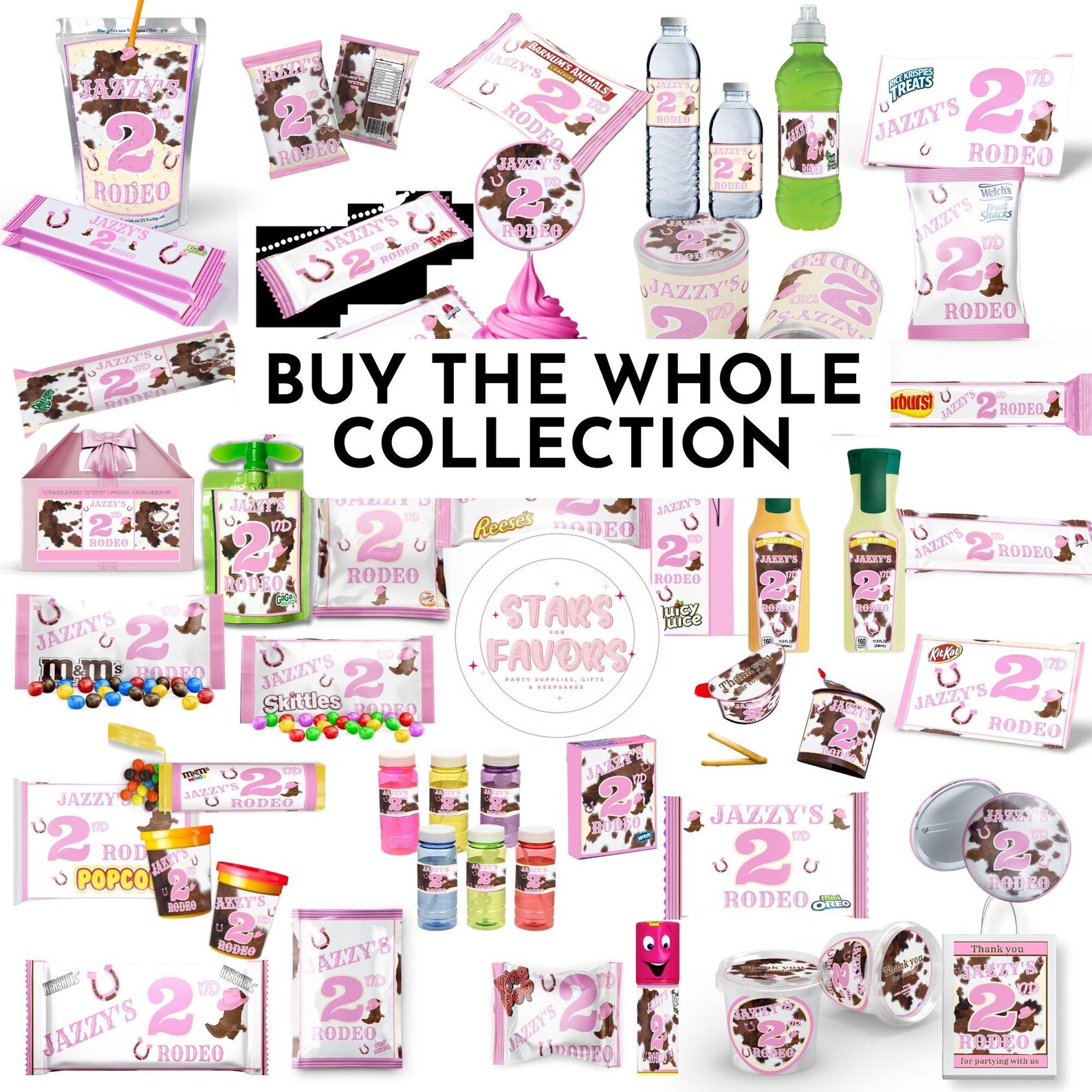 Pink Rodeo Birthday Party Capri Sun Juice Pouch Label CANVA Templates ...