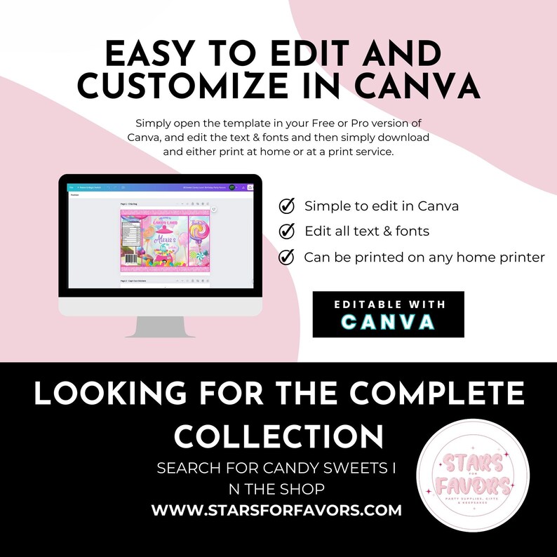 Crayon Color Birthday Party Personalized Cotton Candy Label CANVA ...