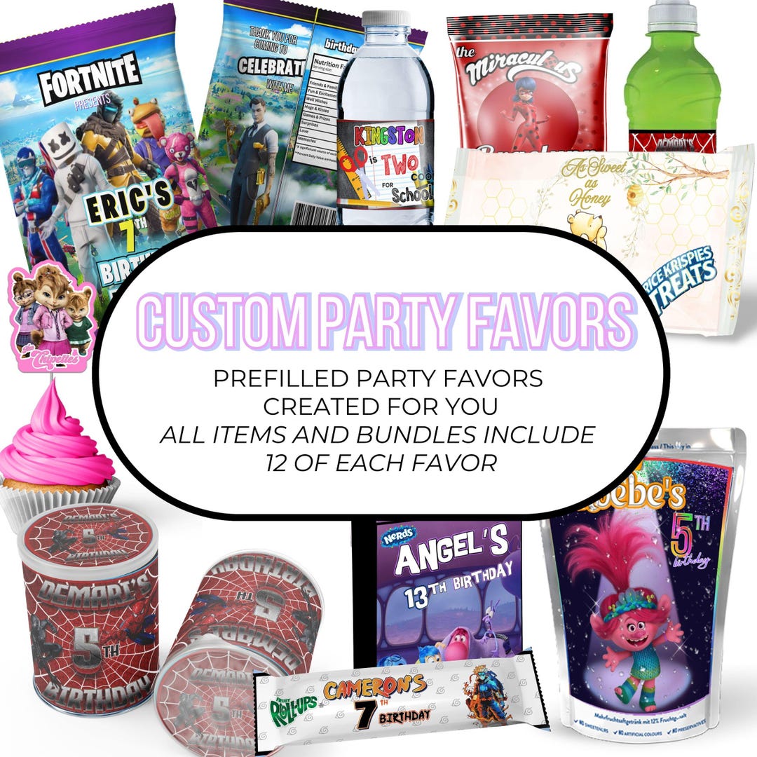 Custom Filled Party Favors Personalized for Any Theme Custom Party ...