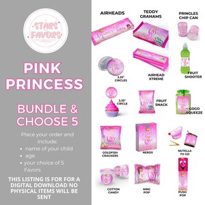 Choose 5 Pink Princess Crown Birthday Party Favor Bundle, Party Favor ...