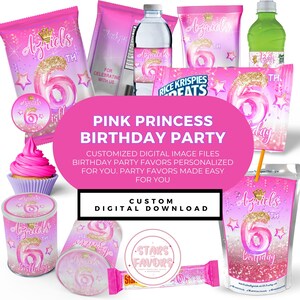 Pink Princess Crown Balloon Birthday Party Custom Party Favor Custom ...