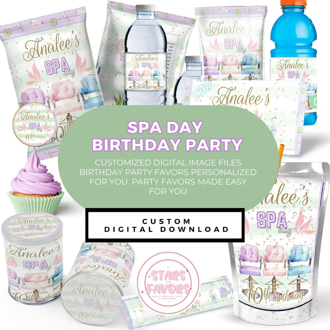 Spa Day Birthday Party Custom Party Favor Custom Party Bundle, Manicure ...