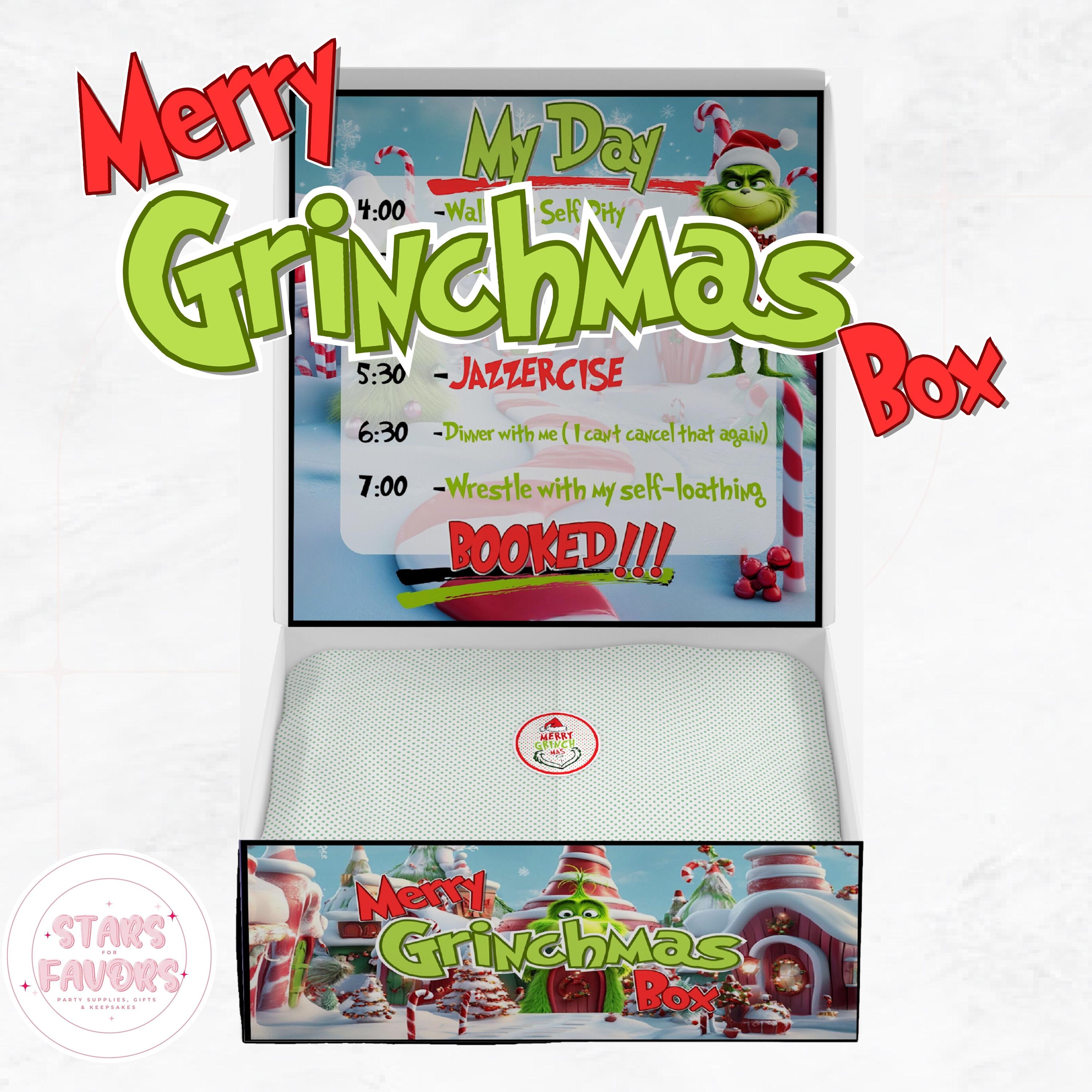 Grinchmas Christmas Eve Treat Gift Box Personalized Merry Christmas Eve ...