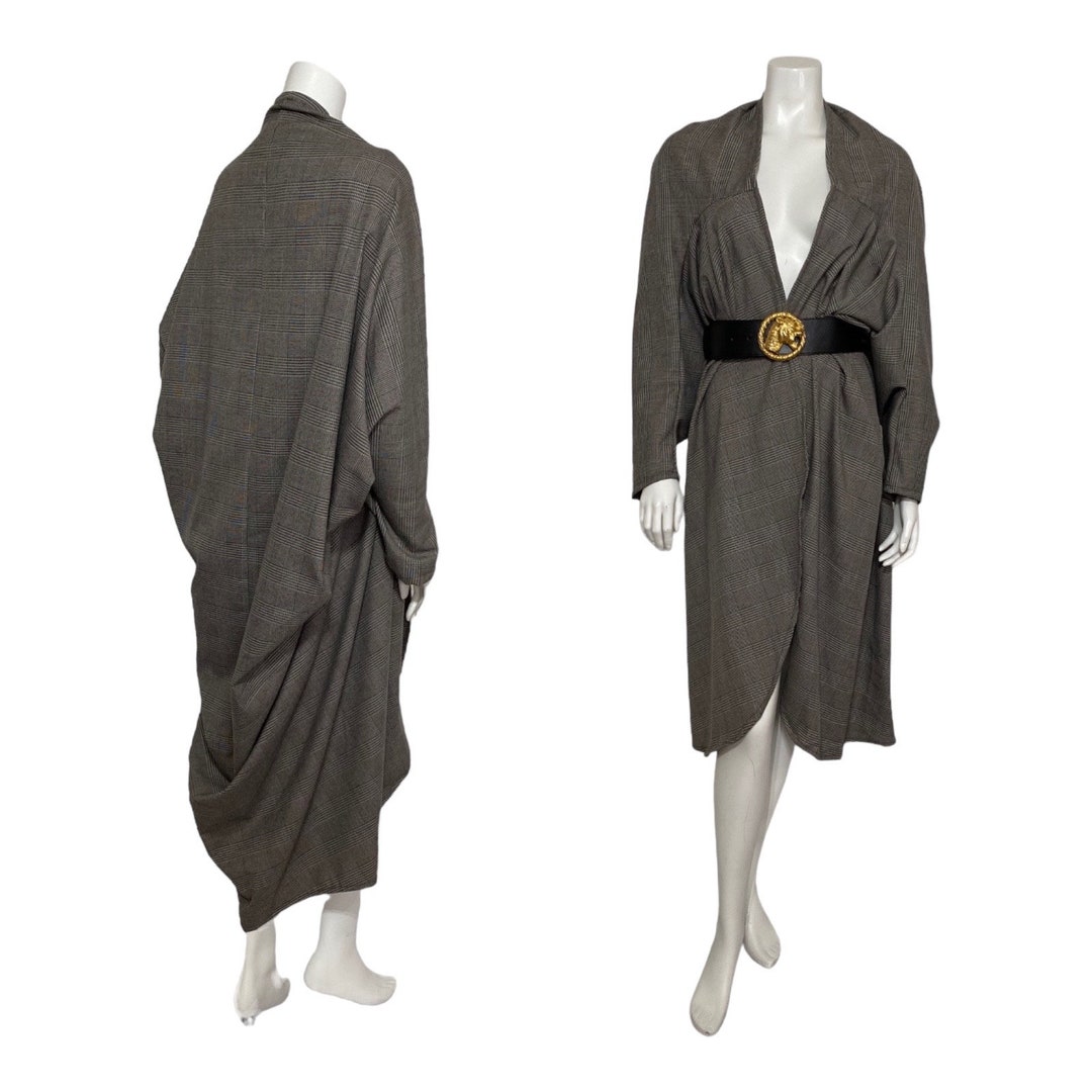 1920s Style Cocoon Duster, Suiting Plaid Duster Coat - Etsy