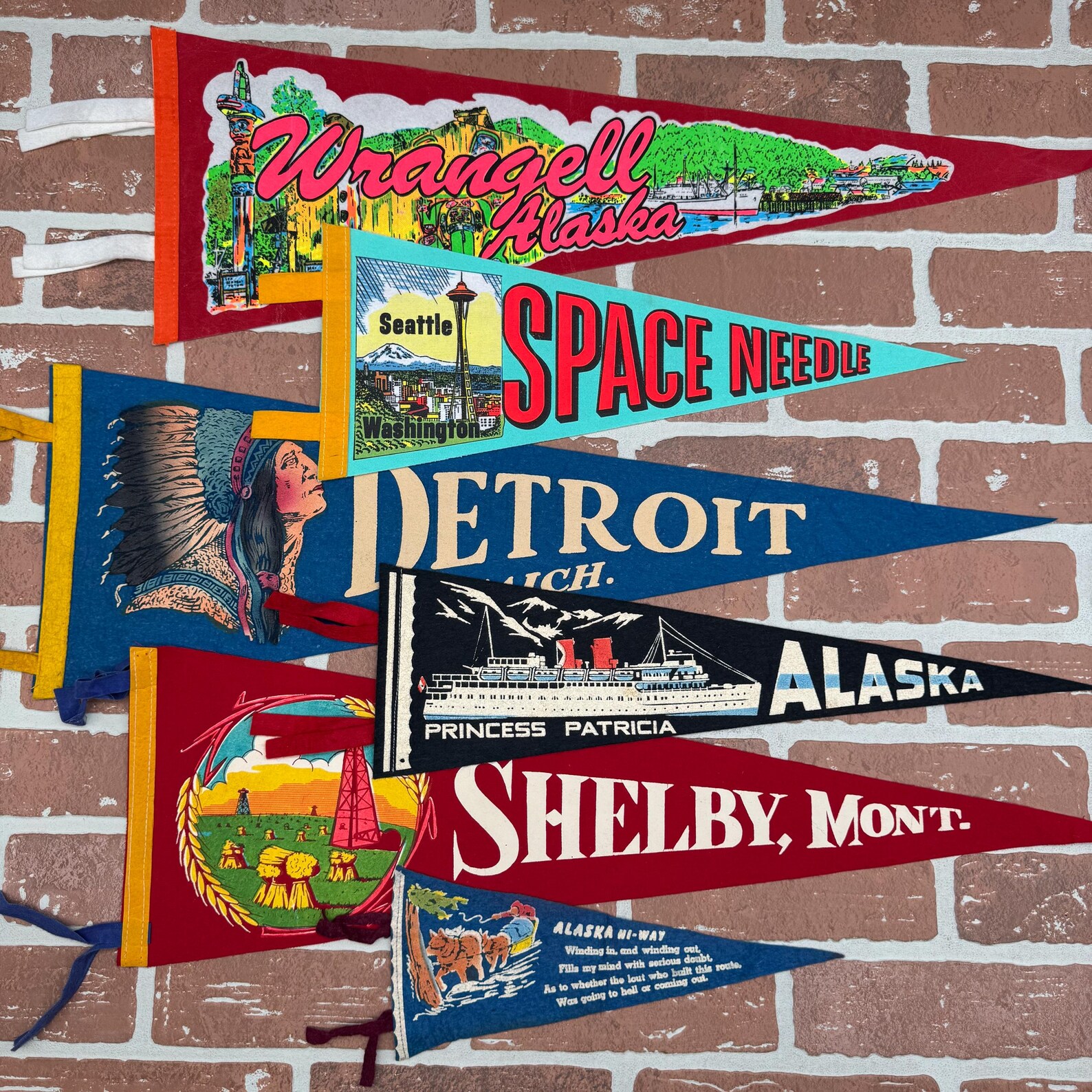 Authentic Vintage American Cities Pennants | MCM Retro City/state ...