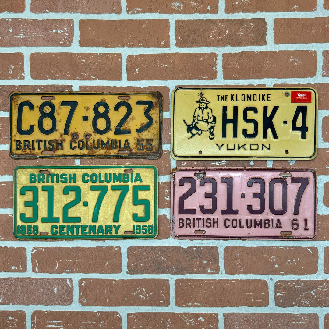 Vintage British Columbia Licence Plates BC Automotive Memorabilia ...