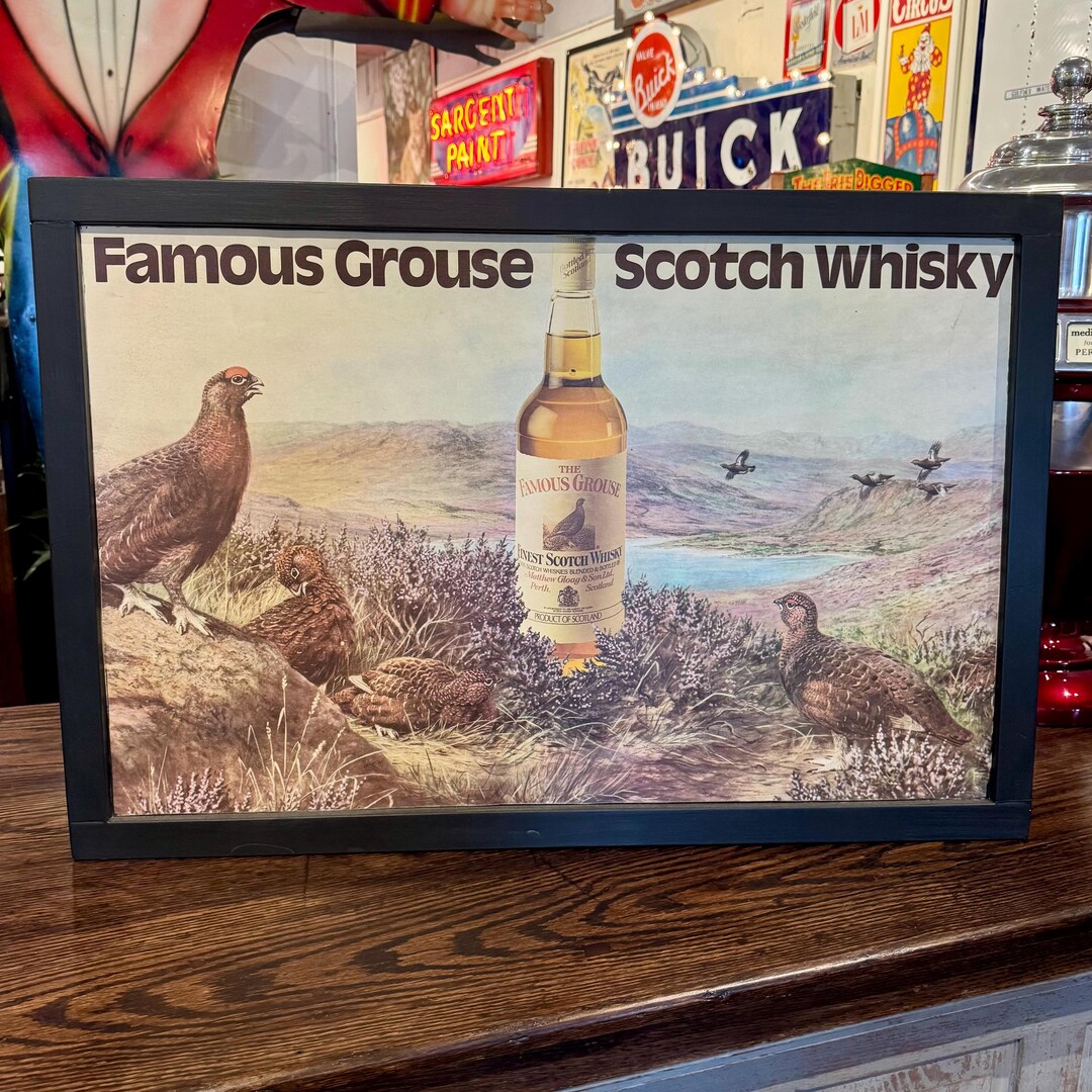 Vintage 1970s the Famous Grouse Scotch Whisky Sign | Vintage Liquor ...
