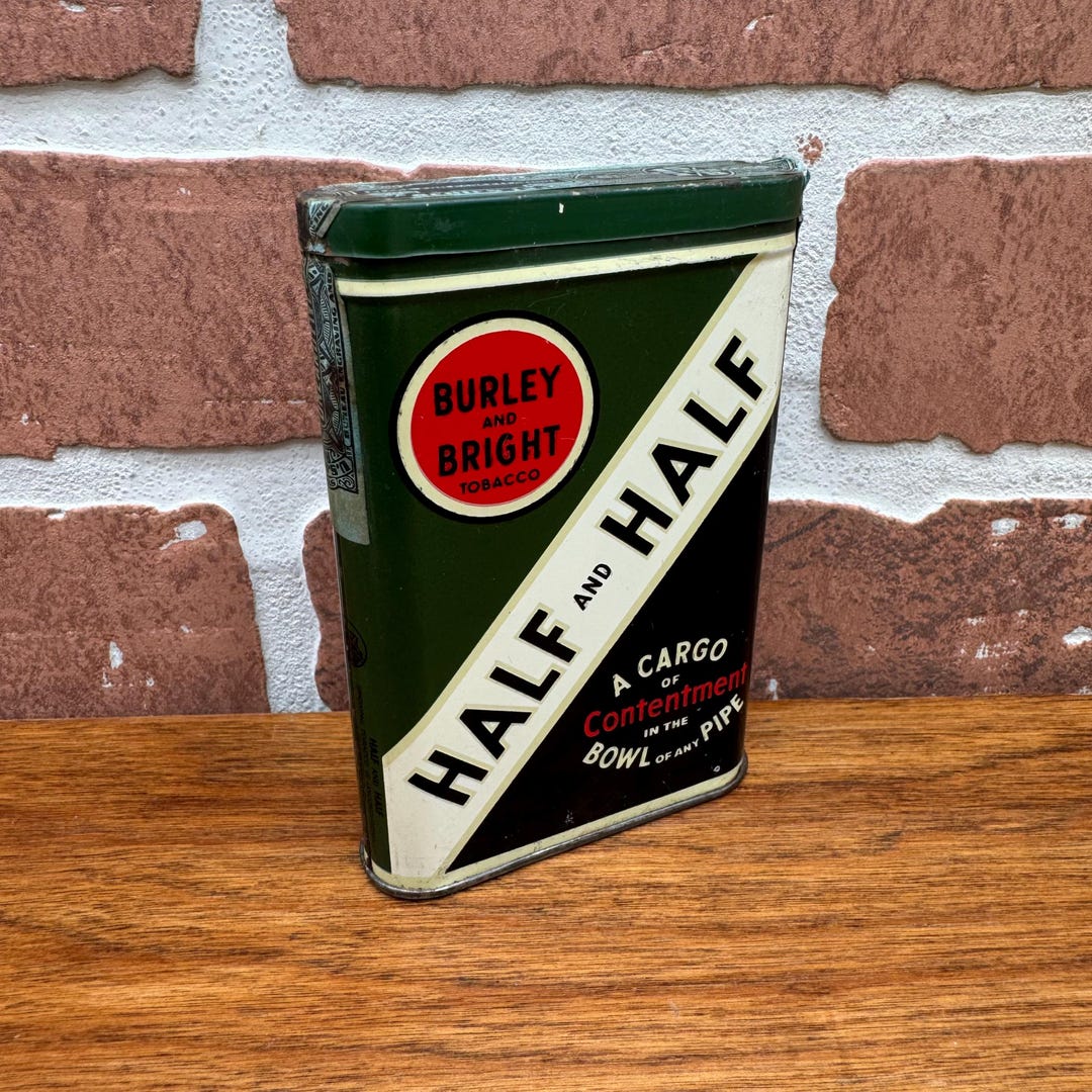 Vintage Tobacco Tin | 1950s Burley and Bright Half and Half Tobacco ...
