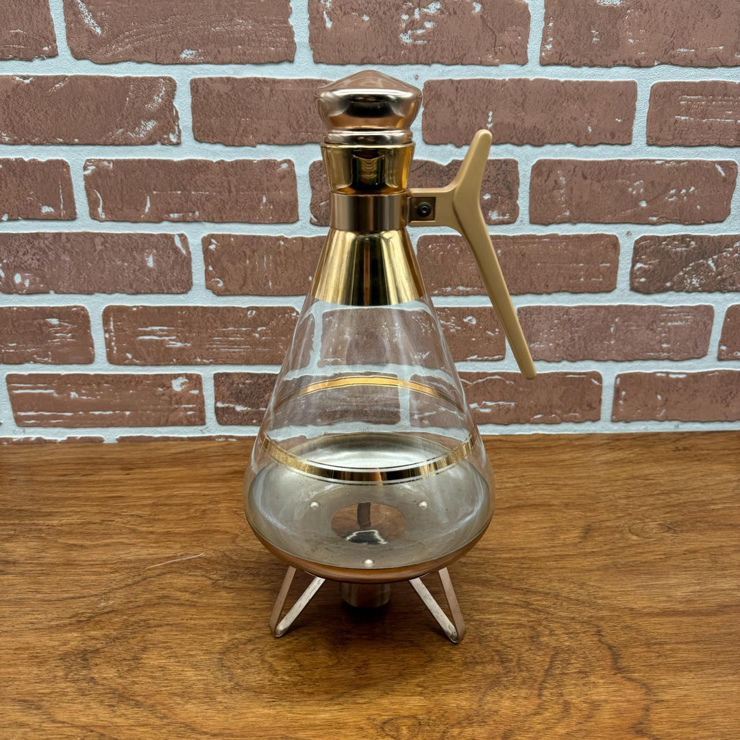 Vintage Coffee Carafe 1960s Inland Glass Carafe & Warmer Atomic Style ...