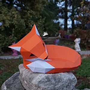 Fox Papercraft, Paper Sculpture With Instructions - Etsy