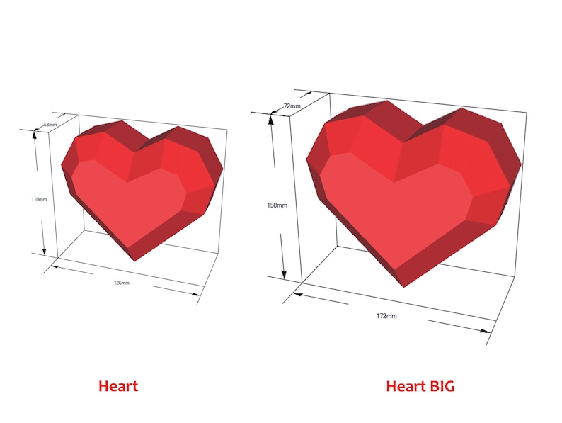 Heart Box Papercraft Box SVG DIY Gifts Prints - Etsy
