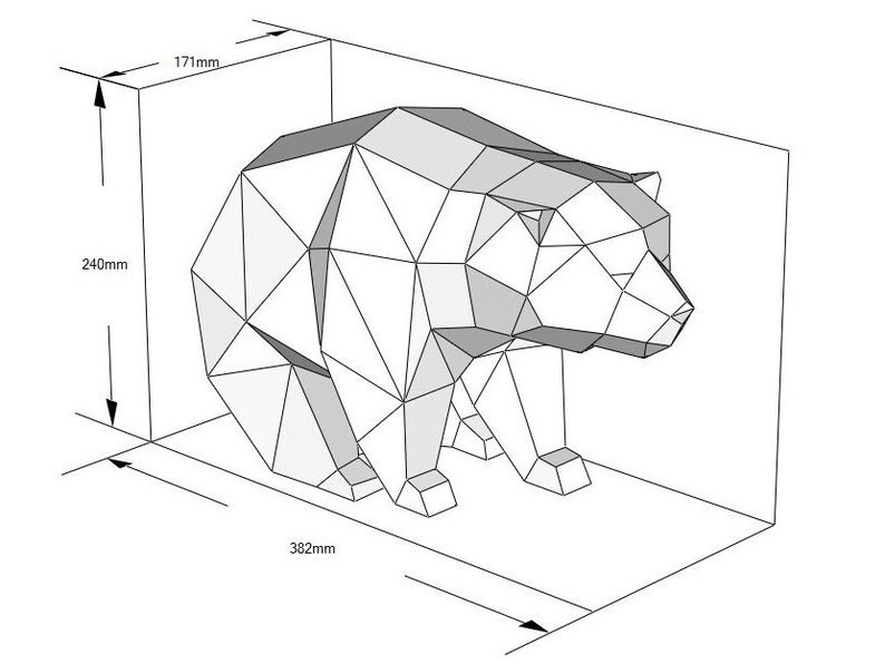 Papercraft Bear, Paper BEAR DIY, Handmade Furniture and Decor - Etsy