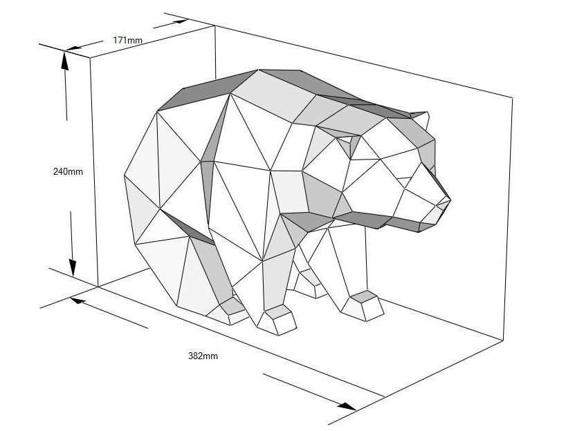 Papercraft Bear, Paper BEAR DIY, Handmade Furniture and Decor - Etsy