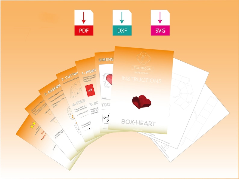 Heart Box Papercraft Box SVG DIY Gifts Prints - Etsy