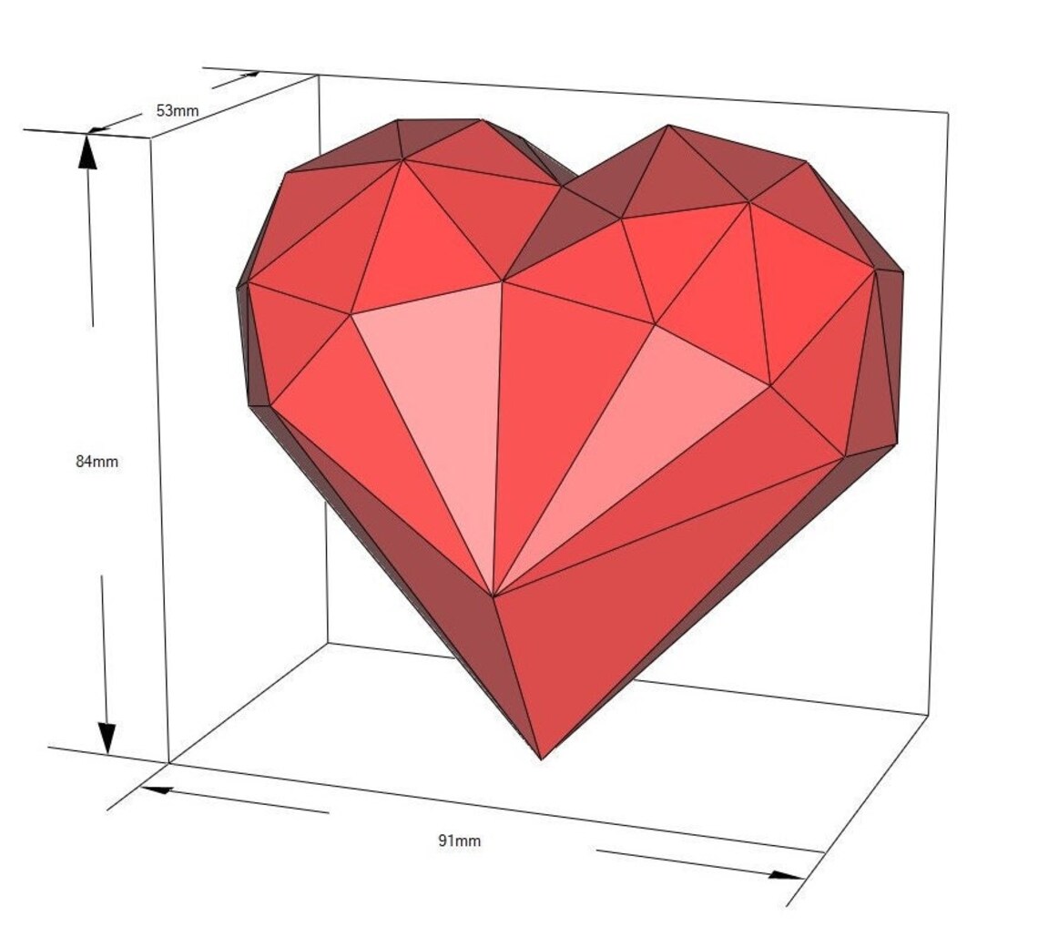 Heart Papercraft 3D DIY Love Gift for Her - Etsy