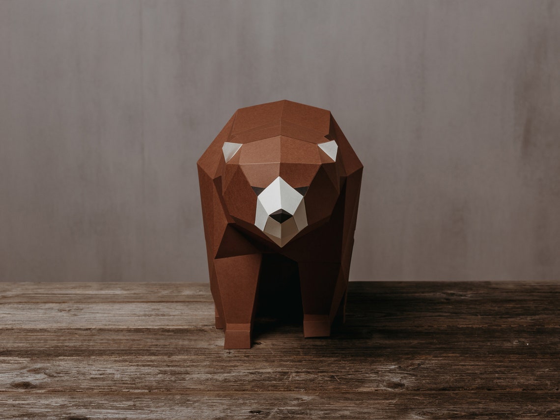 Papercraft Bear, Paper BEAR DIY, Handmade Furniture and Decor - Etsy