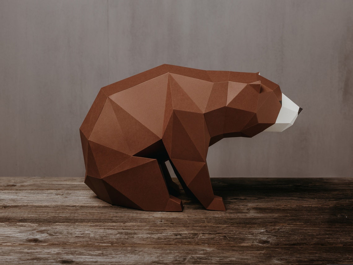 Papercraft Bear, Paper BEAR DIY, Handmade Furniture and Decor - Etsy
