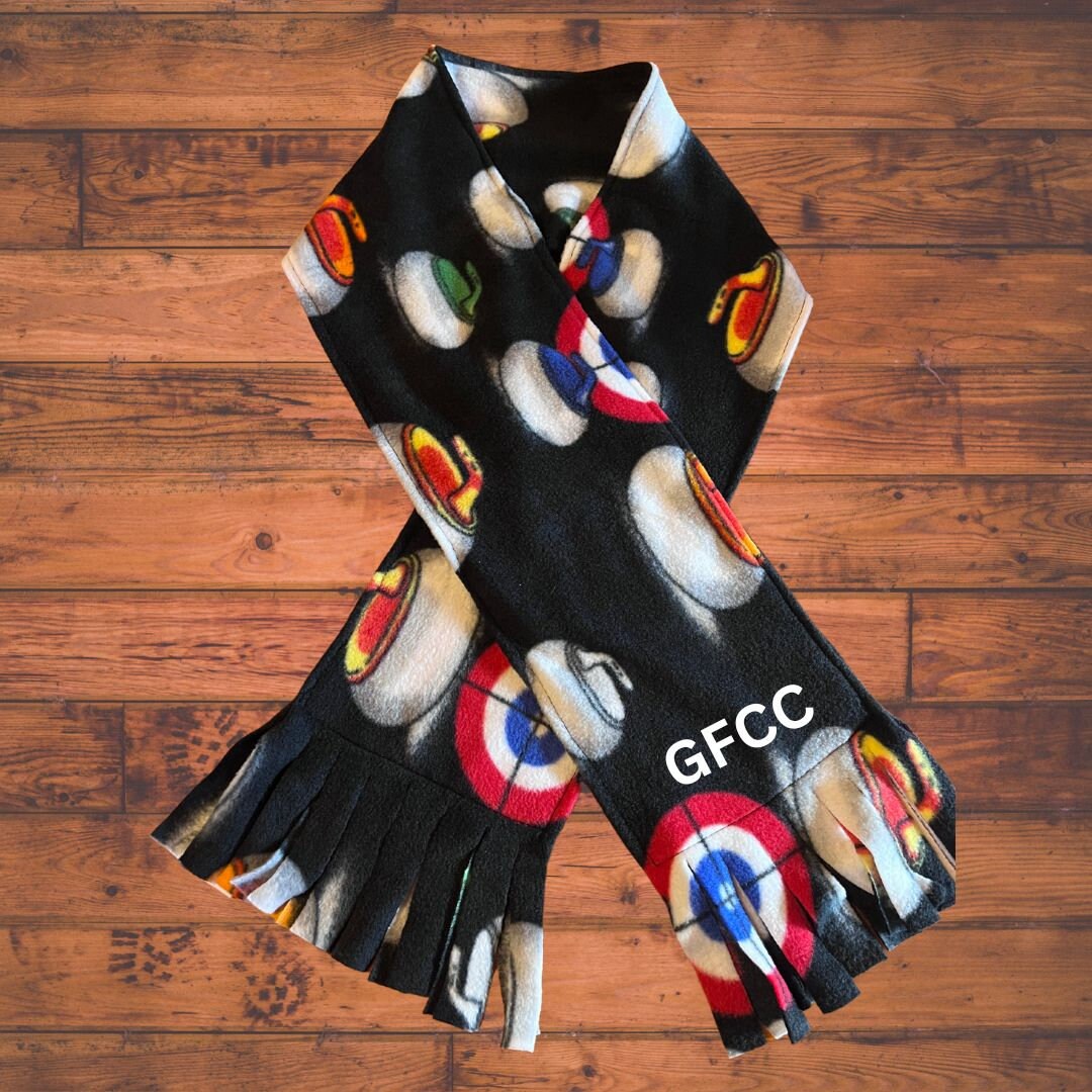 Personalized Fleece Scarves- Curling Rocks Stones – Cozy Single Layer ...