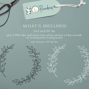 Botanical Wreath SVG, Laurel Clipart, Floral Spring and Summer SVG Cut ...