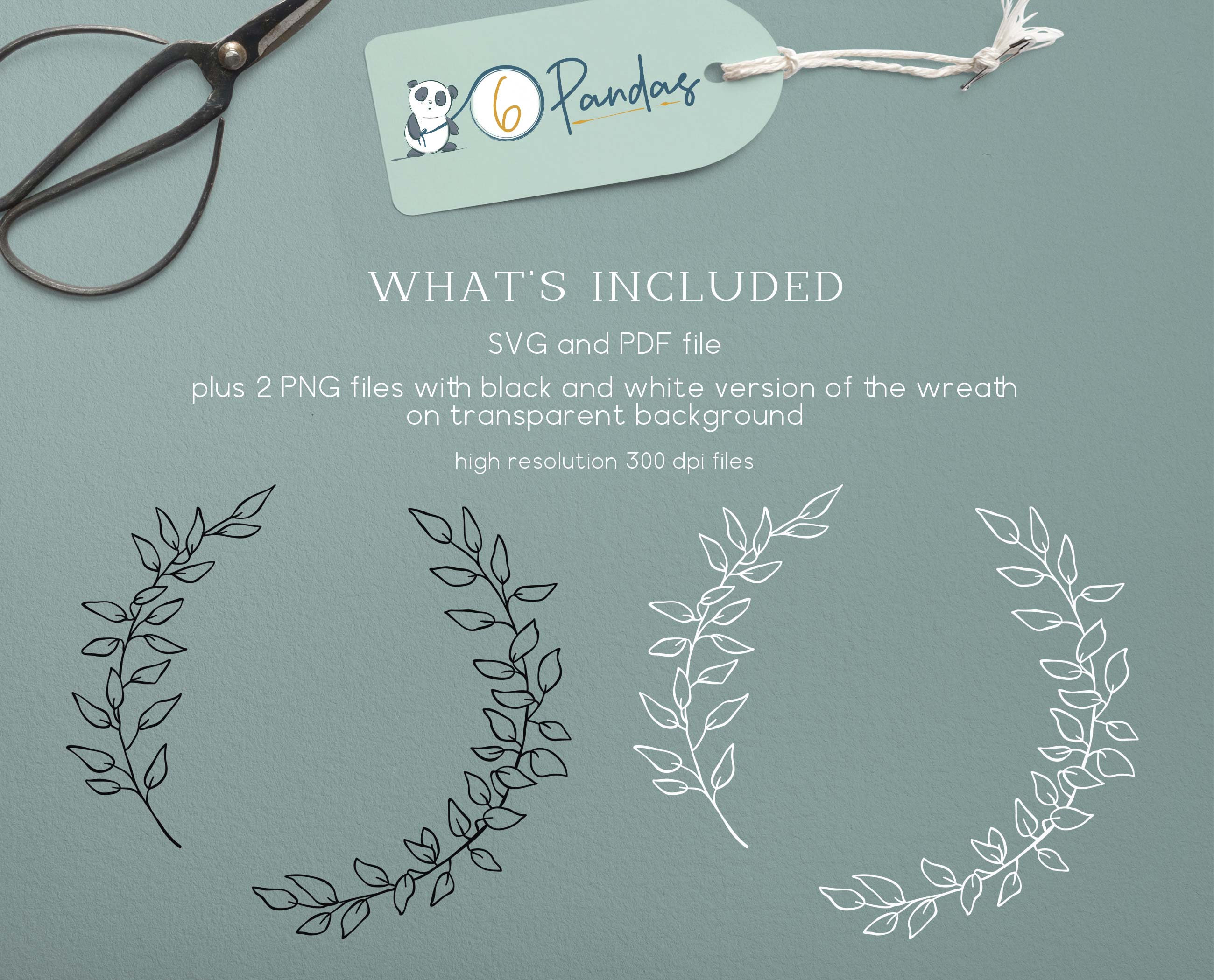 Botanical Wreath SVG, Laurel Clipart, Floral Spring and Summer SVG Cut ...