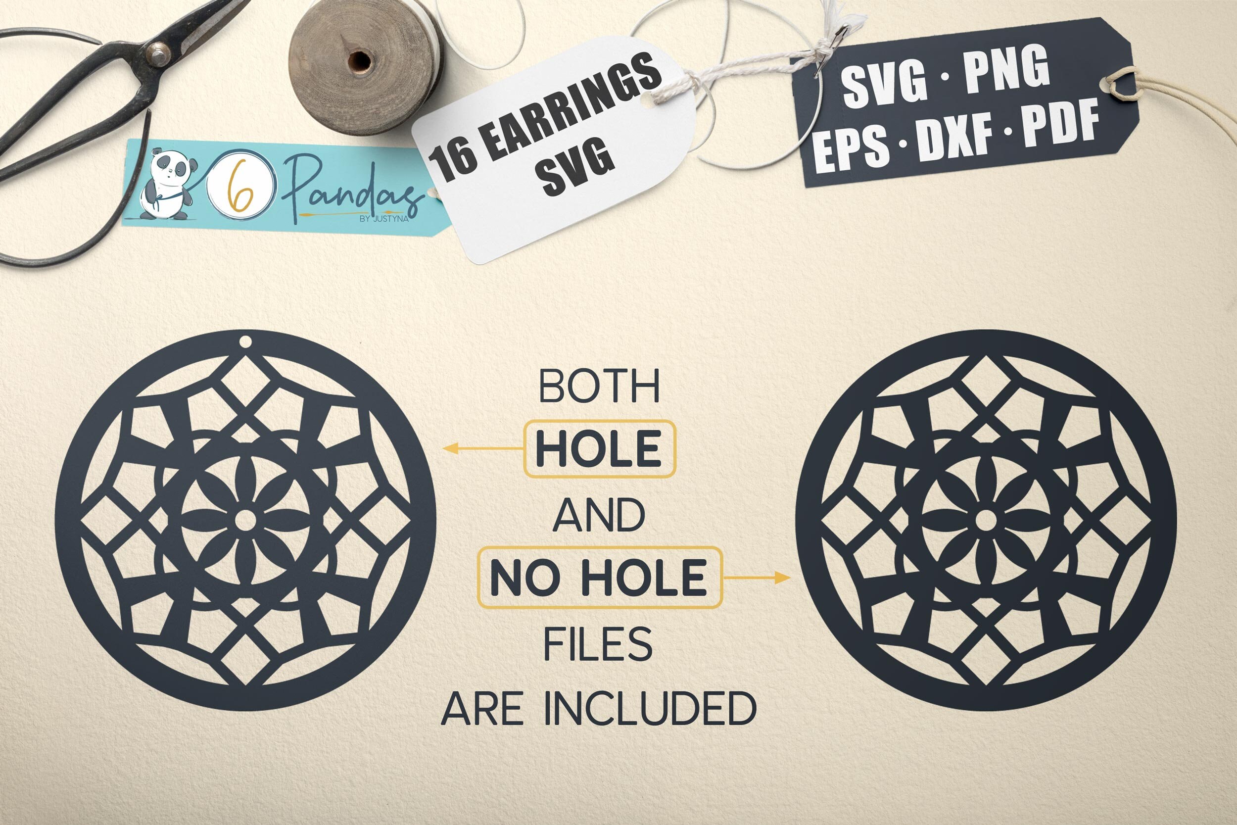 16 Round Earrings SVG Bundle Set, Wood, Acrylic, Leather Circle ...