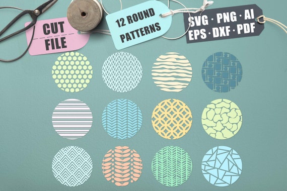 Round Pattern SVG Set of 12 Circle Cut Files for Keychain | Etsy
