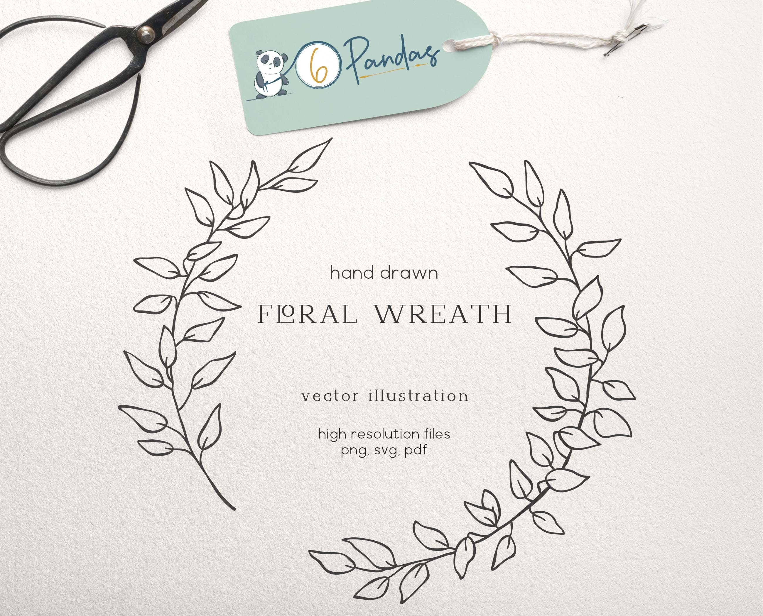 Botanical Wreath SVG, Laurel Clipart, Floral Spring and Summer SVG Cut ...
