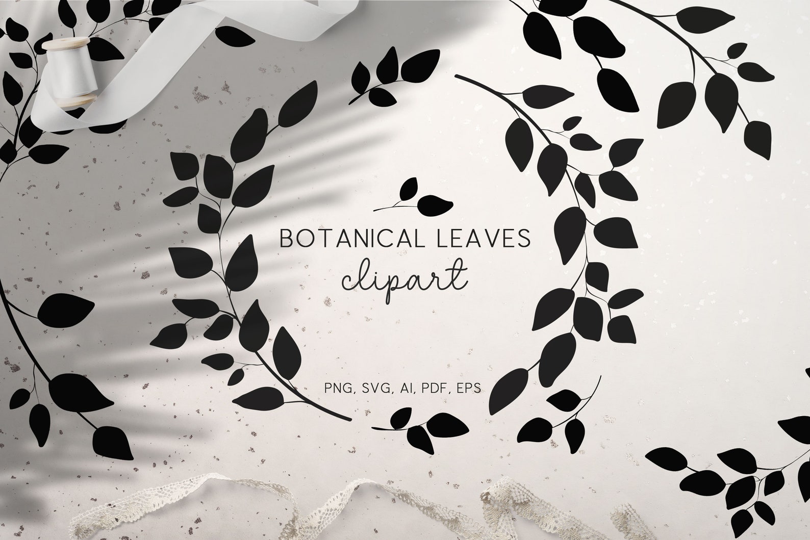 Botanical Border SVG, Wedding Frames Clipart, Simple Hand Drawn Floral ...