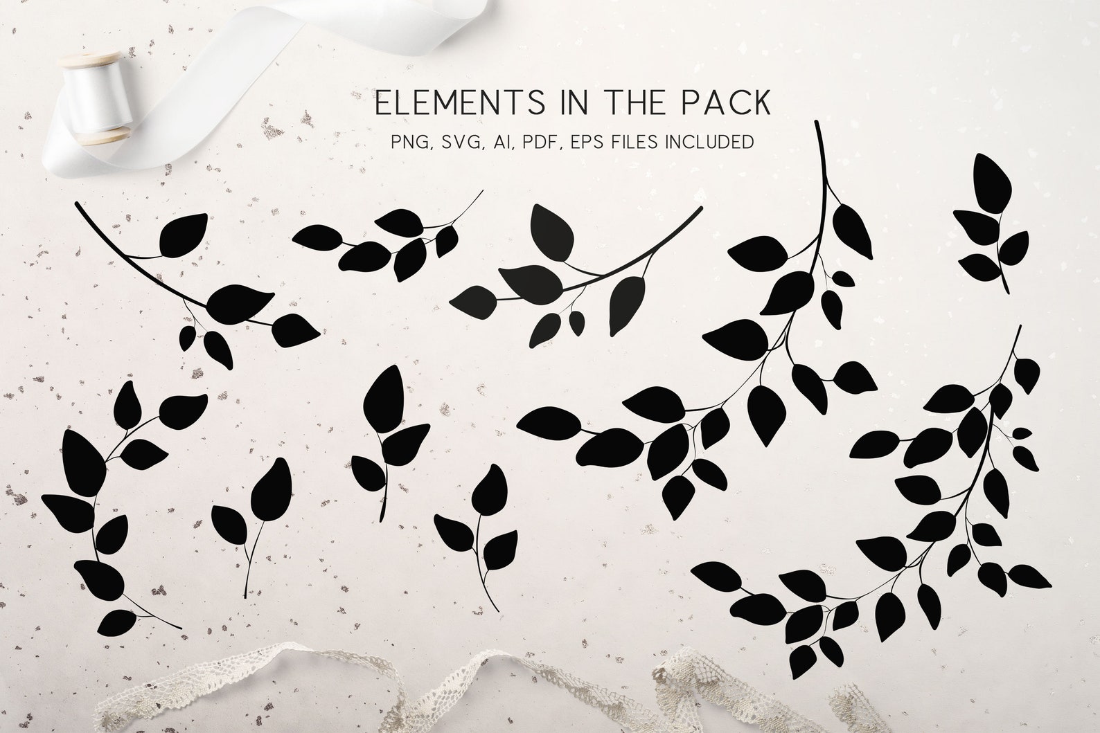 Botanical Border SVG, Wedding Frames Clipart, Simple Hand Drawn Floral ...