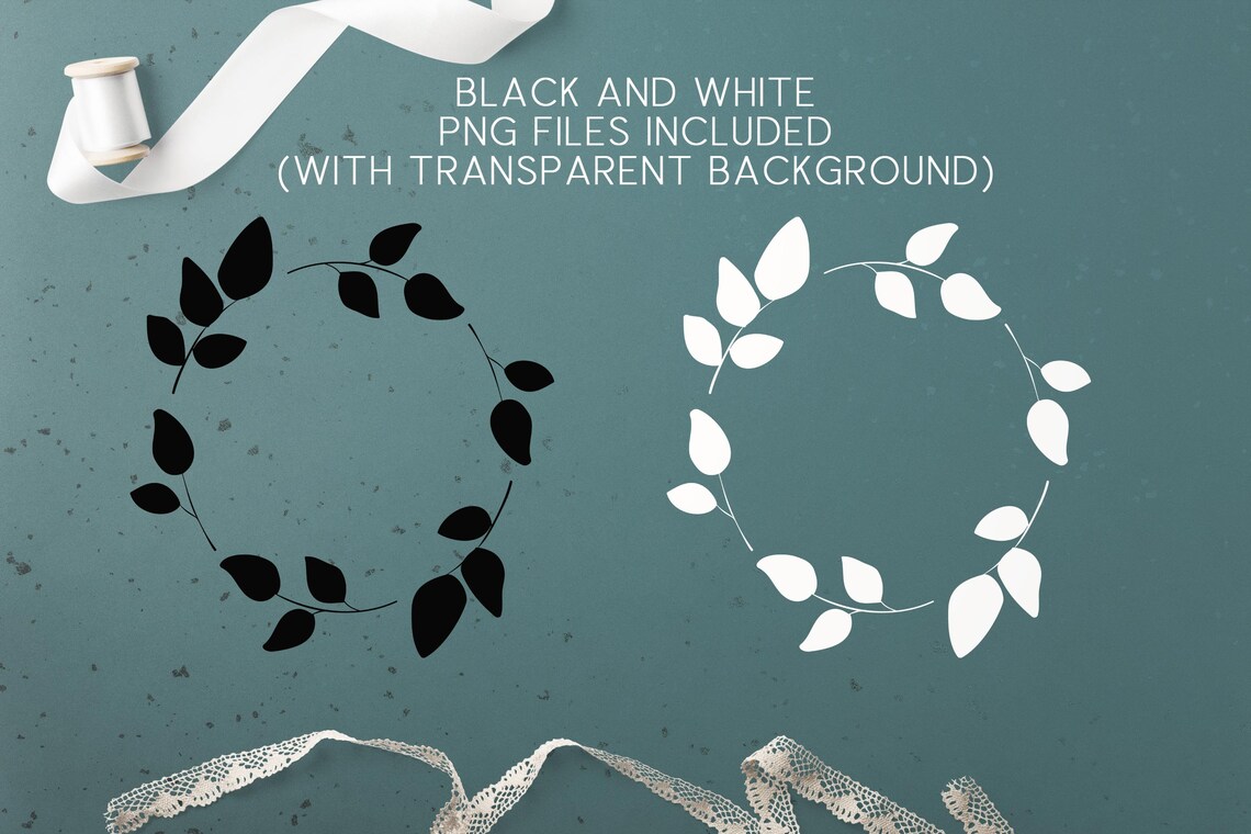 Botanical Border SVG, Wedding Frames Clipart, Simple Hand Drawn Floral ...