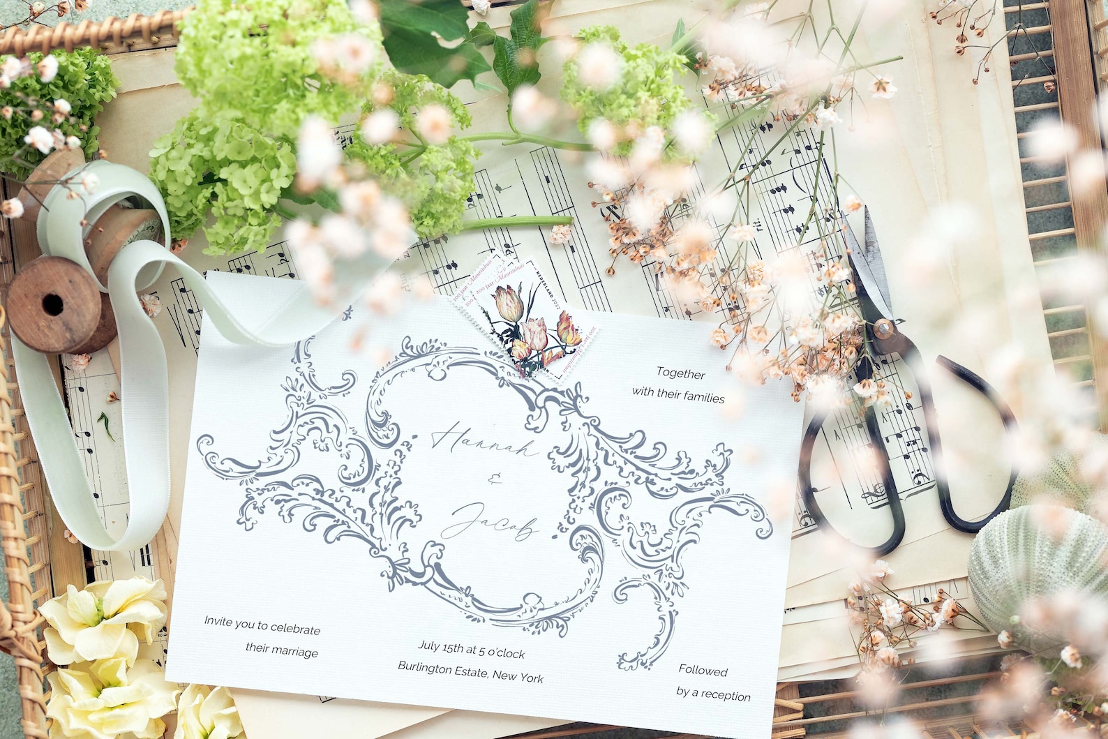 Dusty Blue Line Art Clipart, Hand Drawn Fine Art Frame Crest, Elegant ...