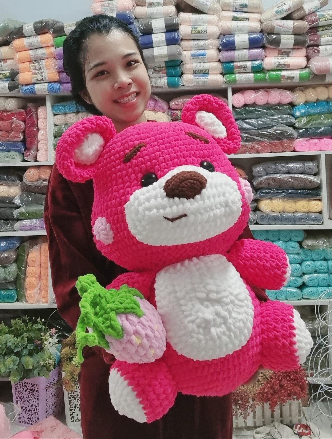 Strawberry Bear Lotso Crochet Pattern - Lotso Strawberry Bear ...