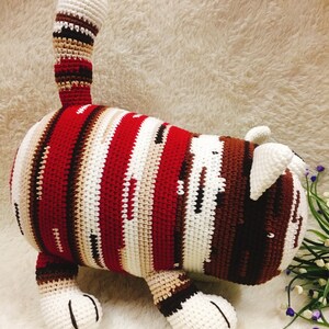 Handmade Crochet Fat Cat Plush Toy - Adorable Amigurumi Kawaii Chubby ...