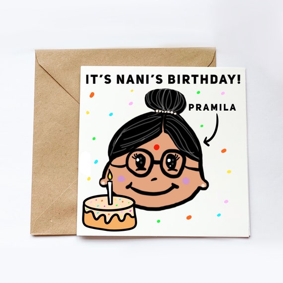 Personalised It's Nani's Birthday Card for Nani | Etsy