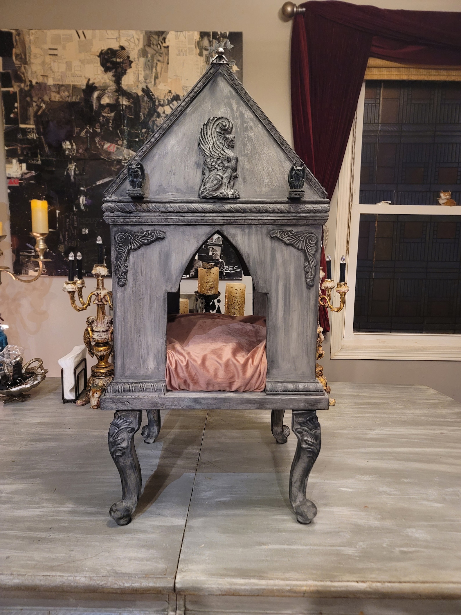 Custom Made Gothic Cathouse With Base and Short Wood Legs - Etsy
