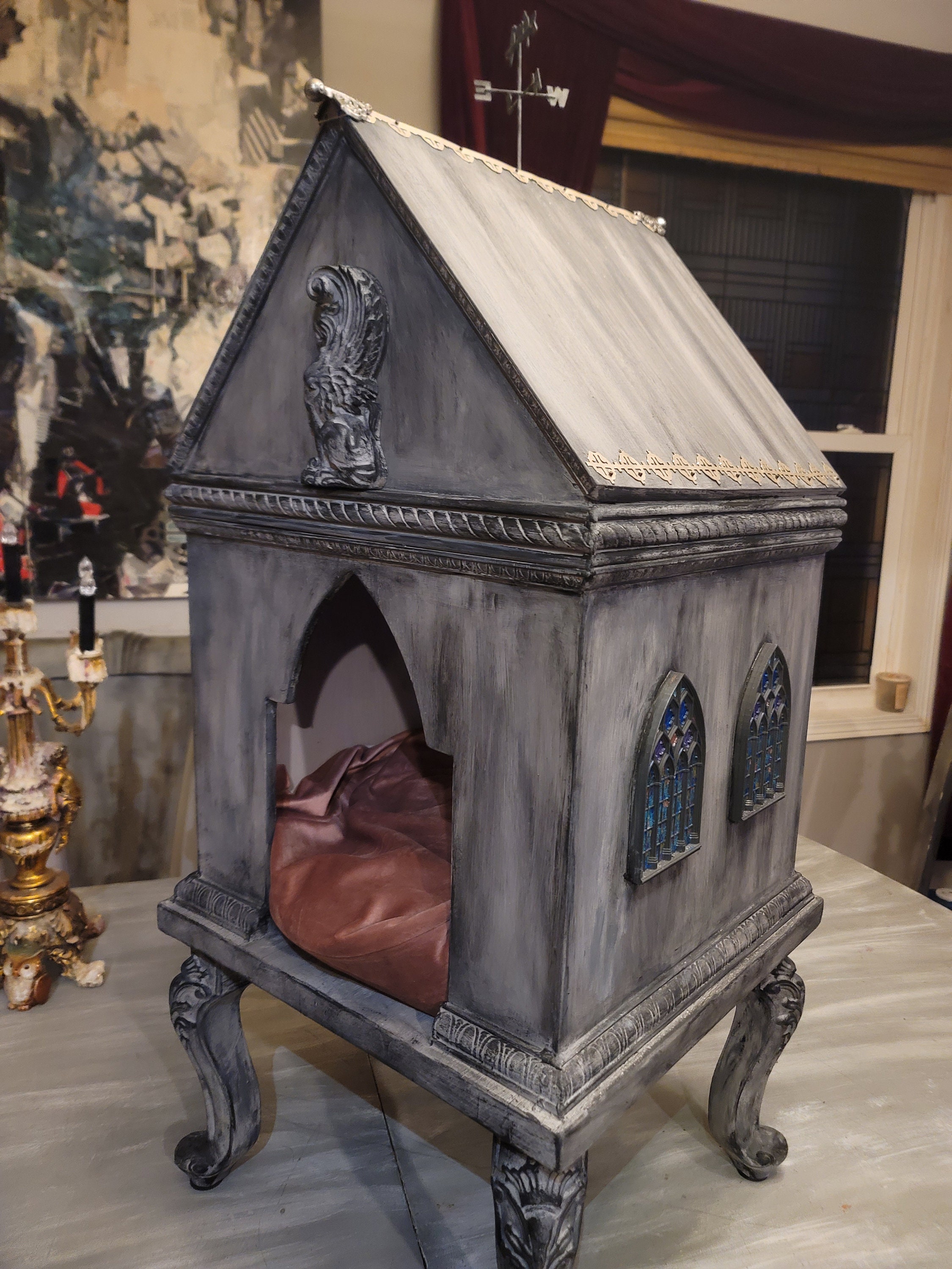 Custom Made Gothic Cathouse With Base and Short Wood Legs - Etsy