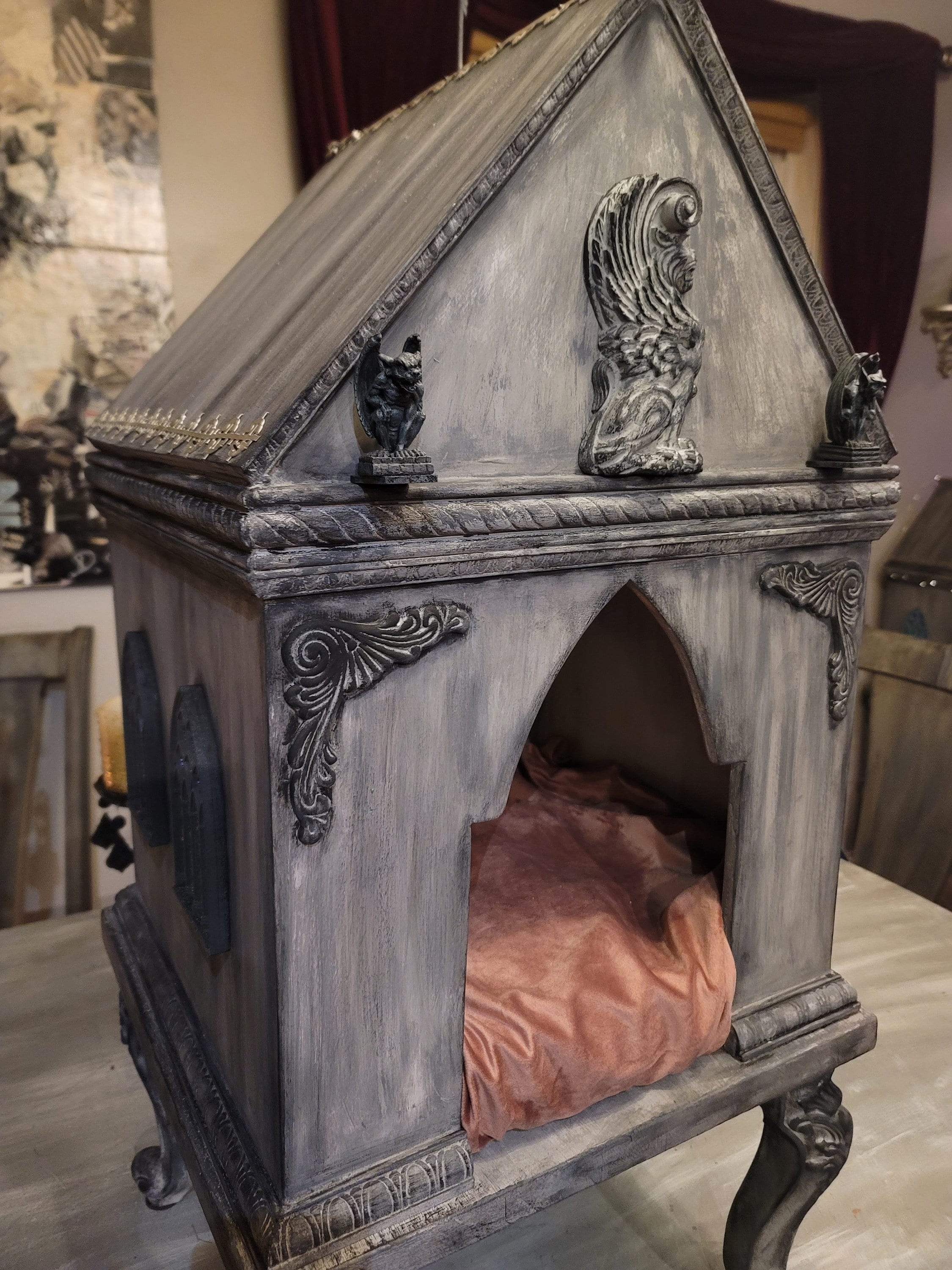 Custom Made Gothic Cathouse With Base and Short Wood Legs - Etsy