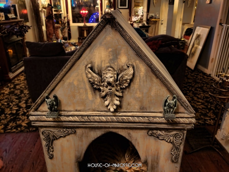 Custom Made Gothic Cathouse With Base and Short Wood Legs - Etsy
