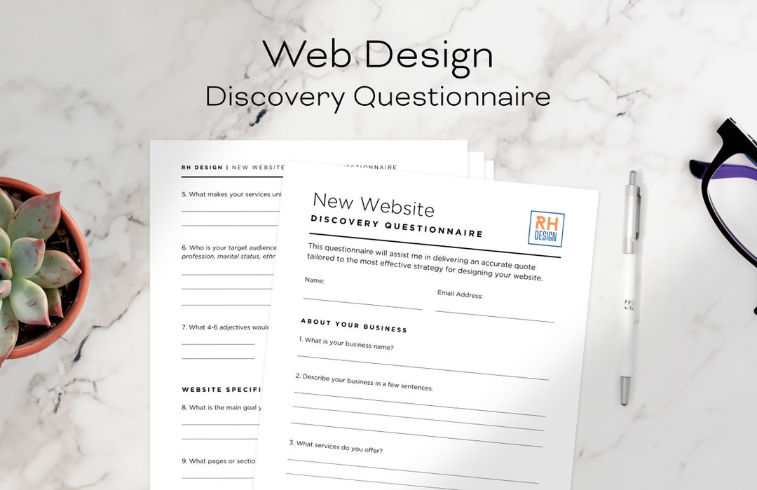 Web Design Questionnaire | Minimalistic, Professional, Editable ...