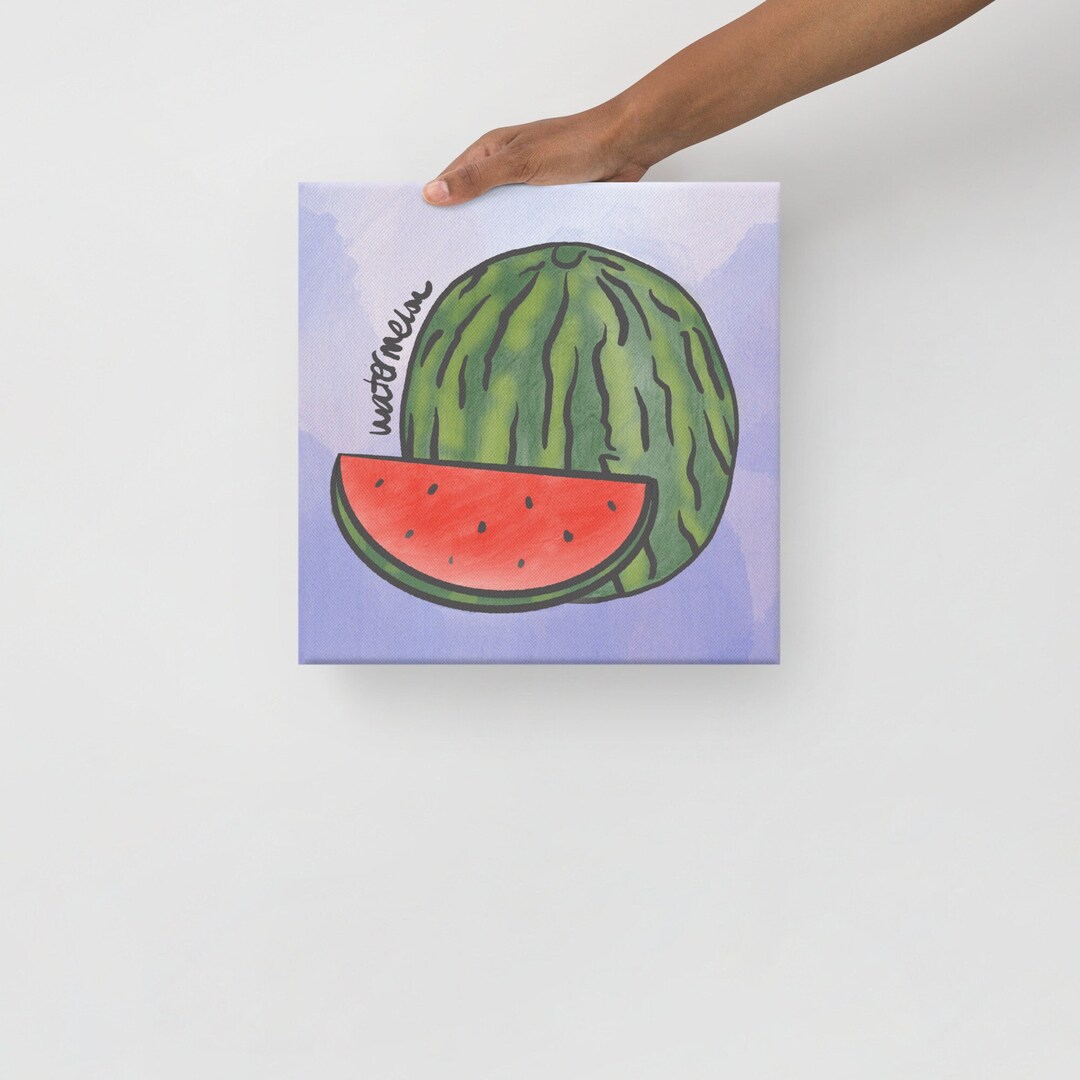 Watermelon Illustration Canvas Artwork - Etsy