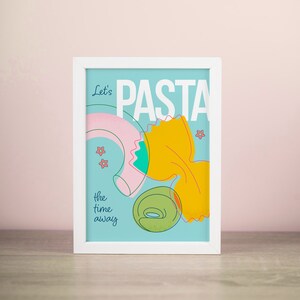 Pasta Illustration Poster Collection Printable Kitchen Poster Kitchen ...