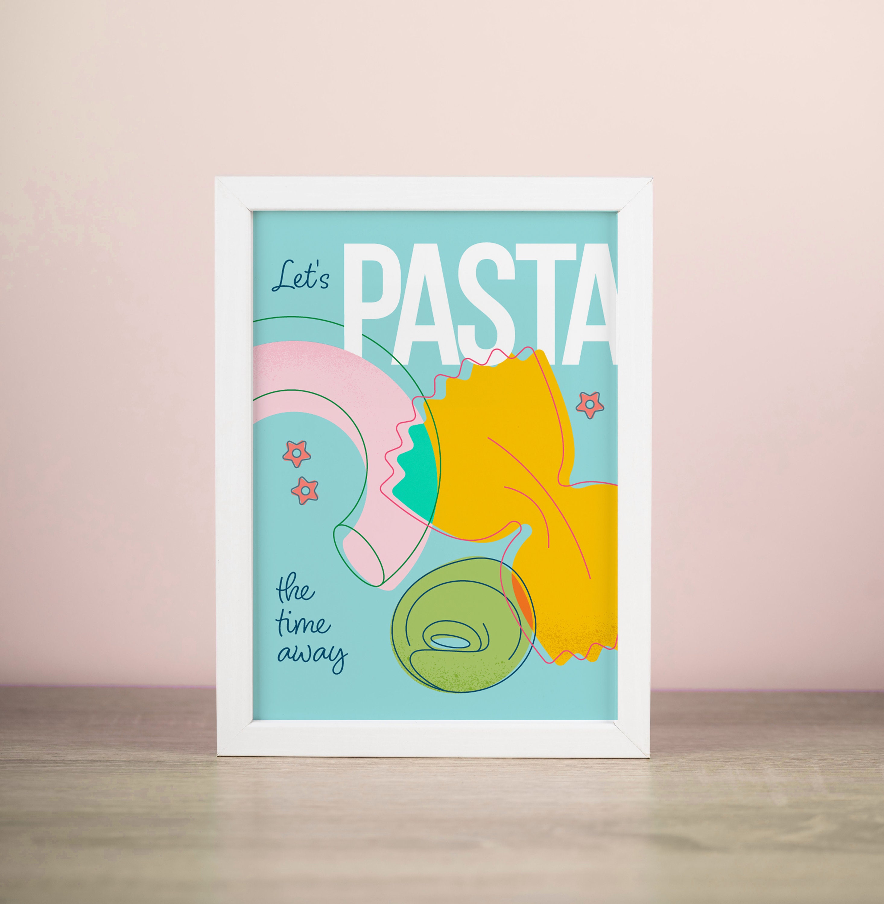Pasta Illustration Poster Collection | Printable Kitchen Poster ...