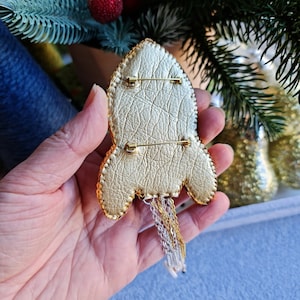 Rocket Embroidery Brooch, Cosmic Pin, Space Jewelry, Rhinestone Bead ...