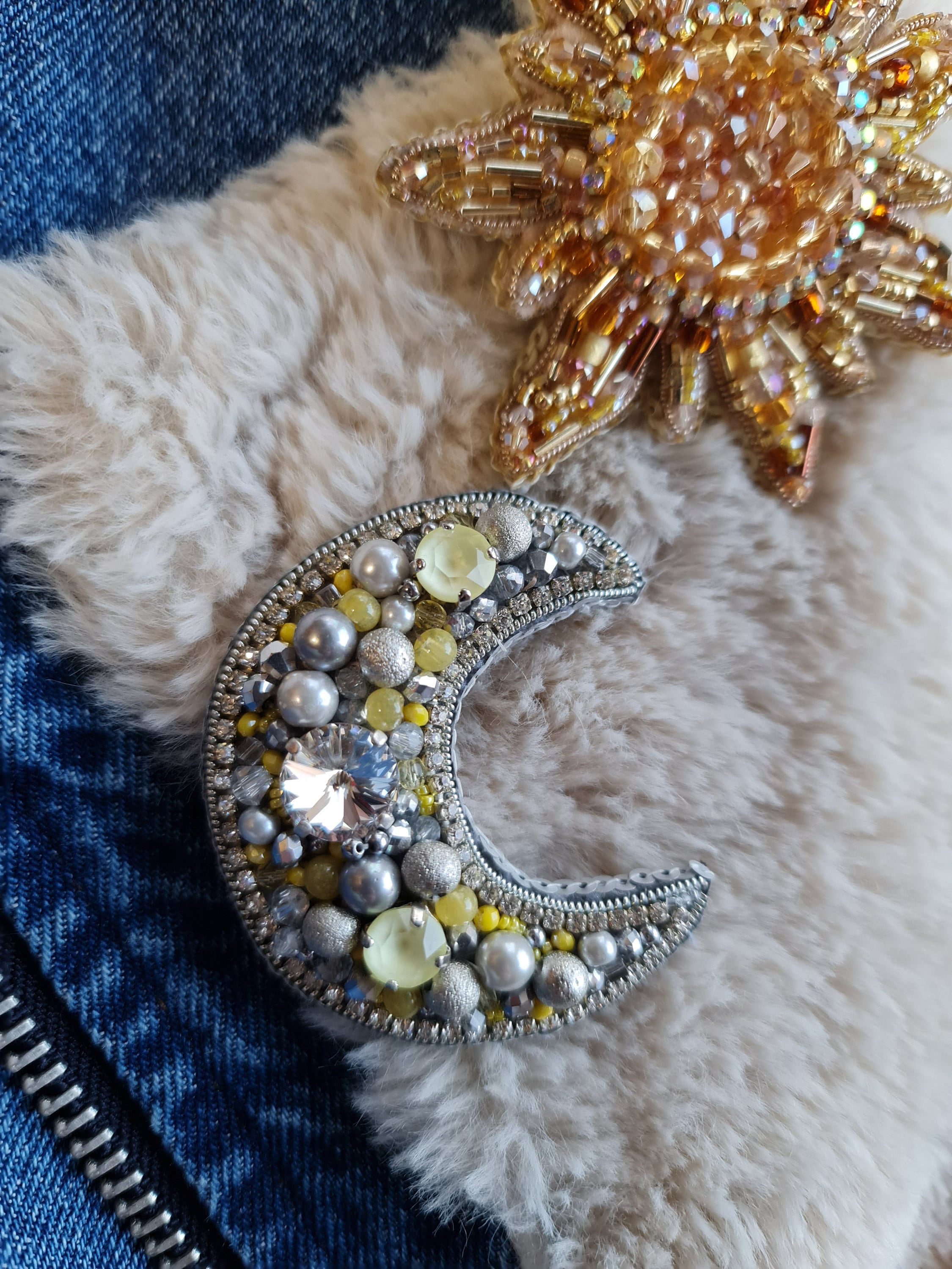 Moon Brooch, Celestial Pin, Nature Jewelry - Etsy