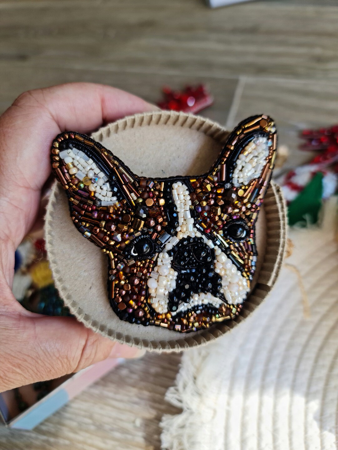 French Bulldog Embroidery Brooch, Custom Pet Portraits, Bulldog Gifts ...