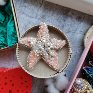 Stellar Seas: Starfish Beaded Brooch - Ocean Jewelry Gift for Mother's ...