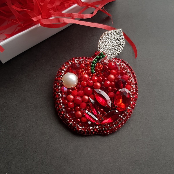 Apple Brooch - Etsy