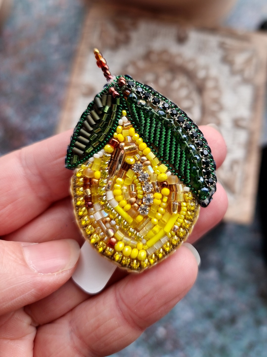 Small Lemon Brooch, Lemon Pin, Valentine Gift - Etsy